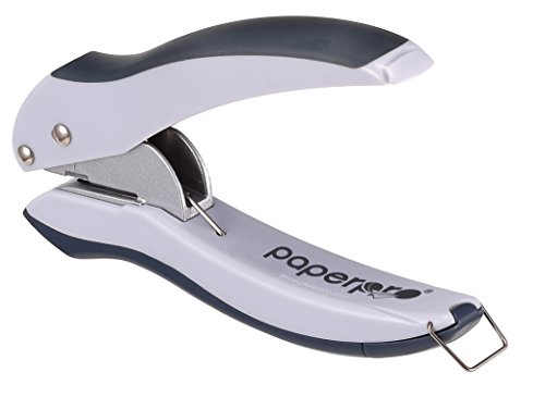 Bostitch Office EZ Squeeze One-Hole Punch, 10 Sheet Capacity, Lightweight, Gray/Blue (2402)
