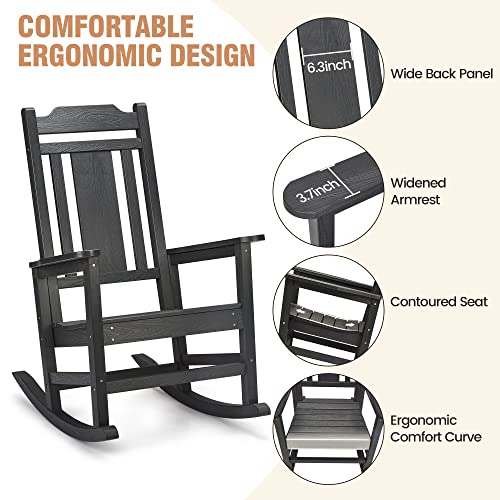 GAOMON Patio Rocking Chair, All Weather Resistant Outdoor Rocking Chair