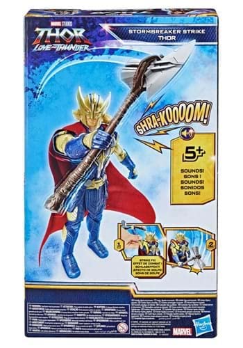 Marvel Studios’ Thor: Love and Thunder Stormbreaker Strike Thor Toy, 12-Inch-Scale Electronic Action Figure, Toys for Kids Ages 4 and Up