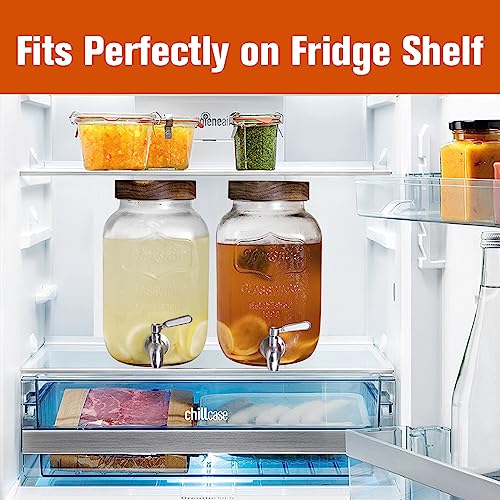 Mustry Glass Drink Dispenser for Parties, 1 Gallon Beverage Dispenser with Spigot Solid Stainless Steel, Used as Lemonade Dispenser Sun Tea Jar Kombucha Jar