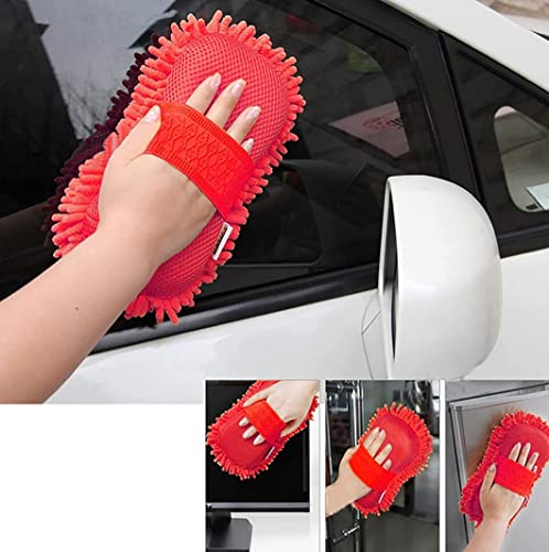 Cleaning Car Brush Microfiber, Set of 4 Washing Sponge, Random Color (4colors)