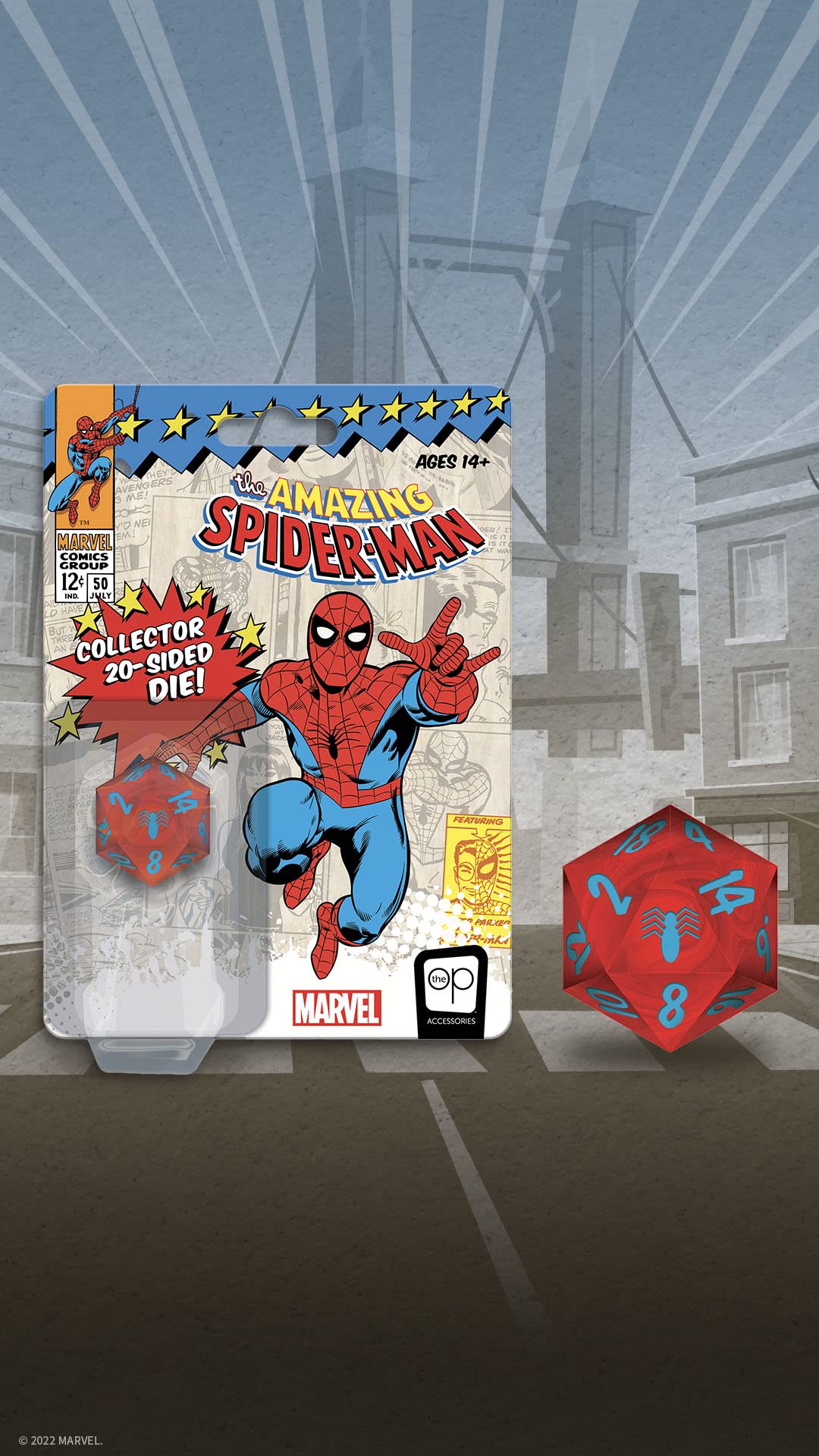 Marvel The Amazing Spider-Man 20-Sided Die | 36mm Large Collectible d20 with Spider-Man Emblem | Polyhedral Die Great for Dungeons and Dragons or Game Night | Officially-Licensed Marvel & Merchandise