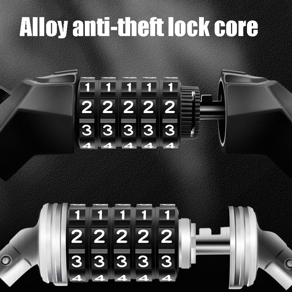 AZPINGPAN 12mm Bold Bike Lock丨Bike Locks Cable 125 cm Coiled Secure Resettable Combination Bike Cable Lock with Mounting Bracket丨Mountain Bike Motorcycle Equipment Accessories