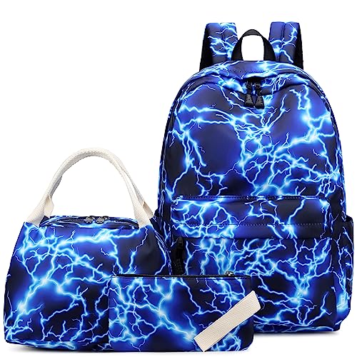 Createy School Backpack for Girls Backpack with Lunch Box Pencil Case Lightweight Kids Backpack Primary Elementary Students Bookbags School Bags Set for Teens