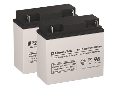 SigmasTek SP12-18NB - 12V 18AH NB SLA Battery - Compatible with: APC RBC7 SUA48XLBP SUA24XLBP SUA5000RMT5U CURK7 CURK11 SUA2200XLT SUA3000 SUA2200 (2)