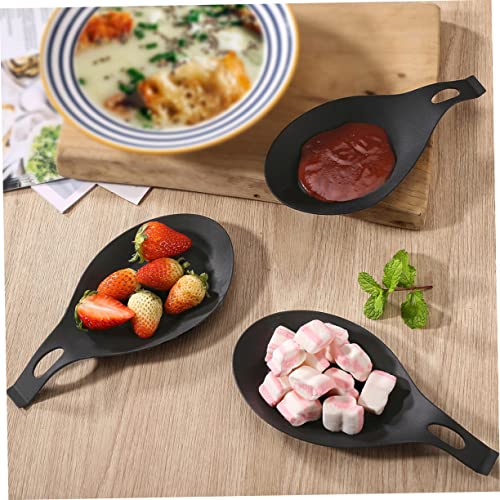 Cabilock 3pcs Silicone Spoon Rest Practical Spoon Rest Black Cutlery Household Spoon Rest Holder Silicone Kitchen Utensils Silicone Desktop Spoon Rest Delicate Counter
