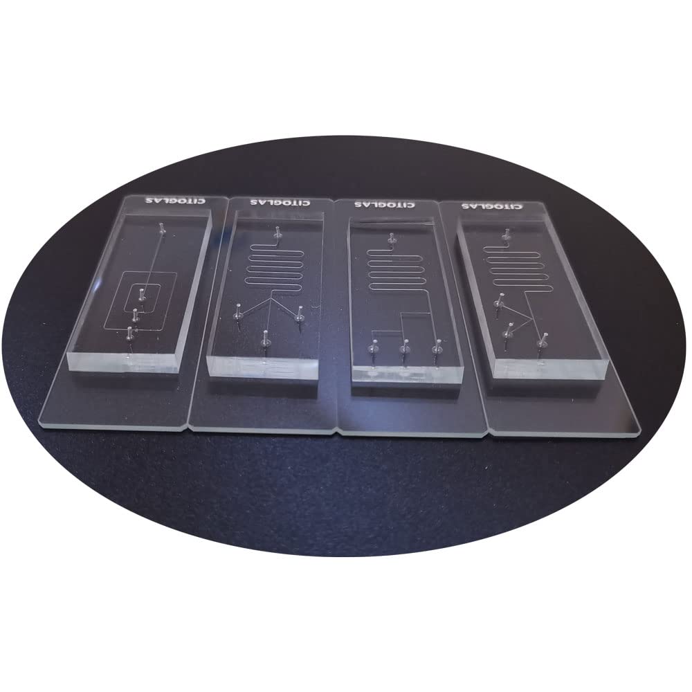 CAULYS Microfluidic PDMS Droplet Chip, Fish Bone Mixed Laminar Flow Electrode, Lab-on-Chip (Cross Droplet Type)
