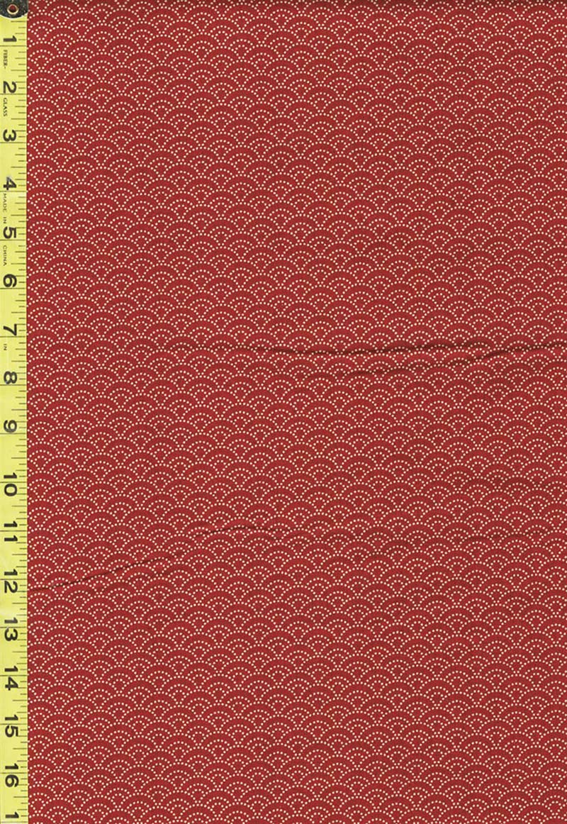 Shibori Dragon Japanese - Sevenberry Kasuri Collection - Small Dotted Wave (Seigaiha) - SB-88222D3-4 - Brick Red - by The Half Yard