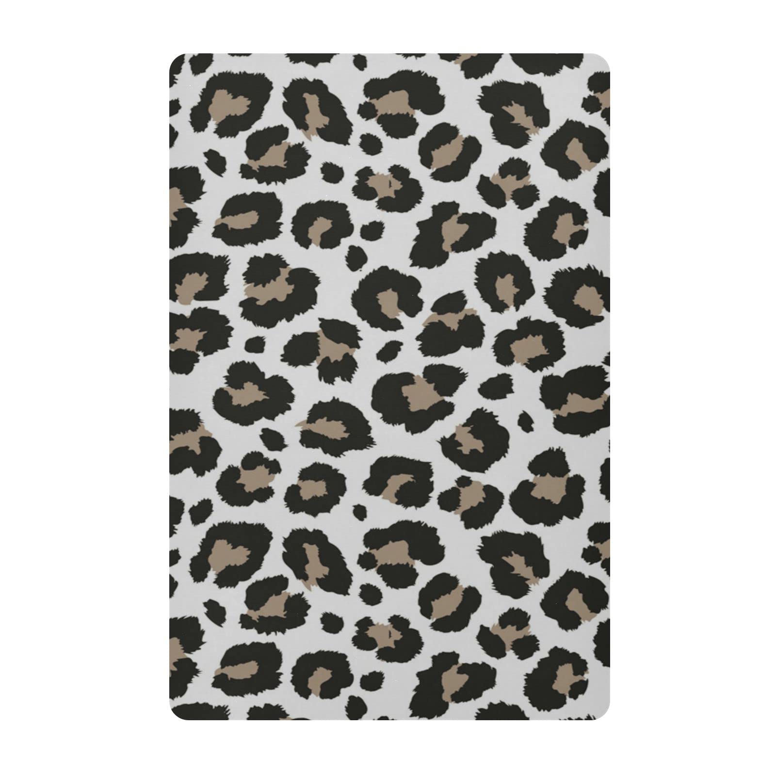 Crib Sheets, Soft Breathable Microfiber Baby Sheet for Standard Size Crib Mattress 28in x 52in, Leopard Cheetah Print(1) Nursery Sheet(226cr2g)