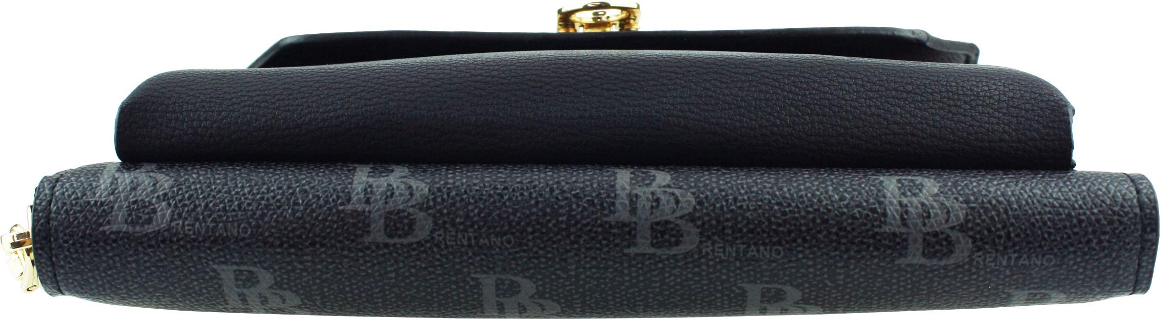 B BRENTANO Vegan Envelope Clutch Wallet Crossbody Purse with Chain Strap (Grey)