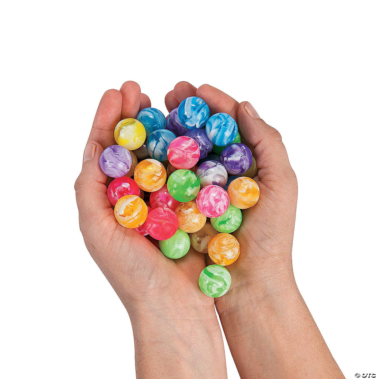 Fun Express Neon Marbleized Bouncy Balls - Bulk Set of 48 Small bouncey Balls