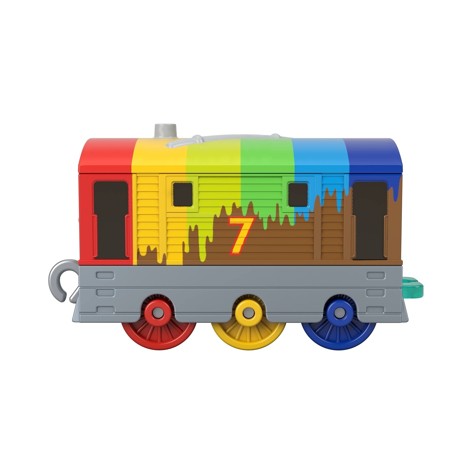 THOMAS & FRIENDS Fisher-Price GYV65 Rainbow Toby Push-Along Train Engine for Preschool Kids Ages 3 Years and Up, Multicolor, 4.5 cm*3.0 cm*8.0 cm