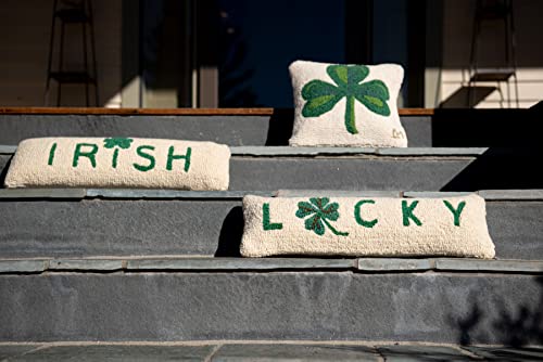 Chandler 4 Corners Artist-Designed Irish Clover Hand-Hooked Wool Decorative Throw Pillow (8β x 24β) St Patrick's Pillow for Couches & Beds-Easy Care, Low Maintenance St Patty's Day Shamrock Pillow