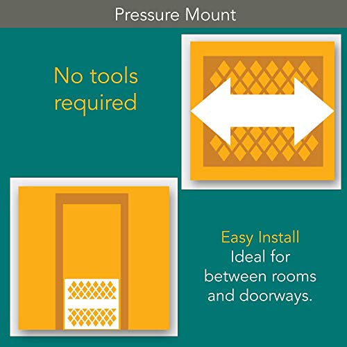 MYPET North States 50" Extra Wide Wire Mesh Petgate. Hassle free install with no tools. Pressure Mount. Fits 29.5"-50" wide (31" Tall, Sustainable Hardwood)
