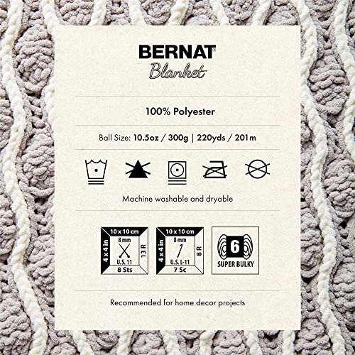 Bernat Blanket Vintage White Yarn - 2 Pack of 300g/10.5oz - Polyester - 6 Super Bulky - 220 Yards - Knitting/Crochet