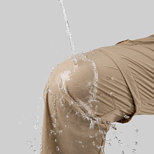 Gash Hao Mens Hiking Convertible Pants Outdoor Waterproof Quick Dry Zip Off Lightweight Fishing Pants(Khaki 32X32)
