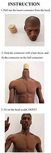 HiPlay 1/6 Scale African American Male Figure Head Sculpt Series, Handsome Men Tough Guy, Doll Head for 12" Action Figure Phicen, TBLeague, HT HS004(F)