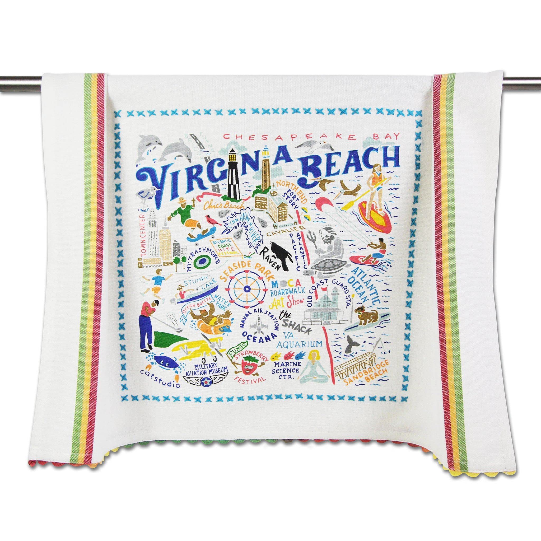 Catstudio Virginia Beach Dish & Hand Towel | Great for Kitchen, Bar, & Bathroom