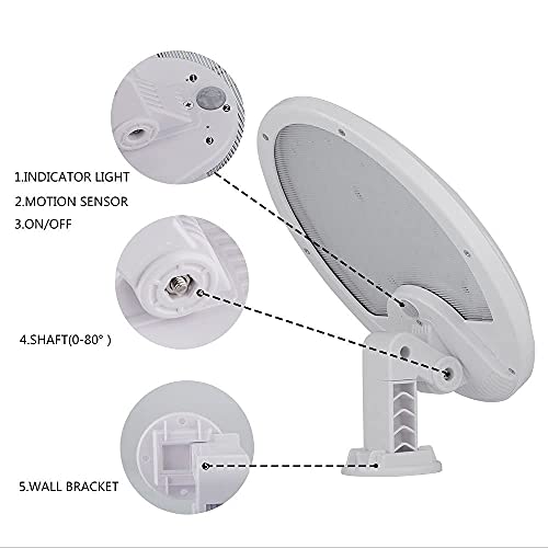 eLEDing Solar Lights Outdoor Super Bright 56 LED Solar Powered Motion Sensor Security Wall Lights with IP65 Waterproof & Rotatable Angle 0-80 Degree for Garage, Patio, Garden, Driveway, Yard