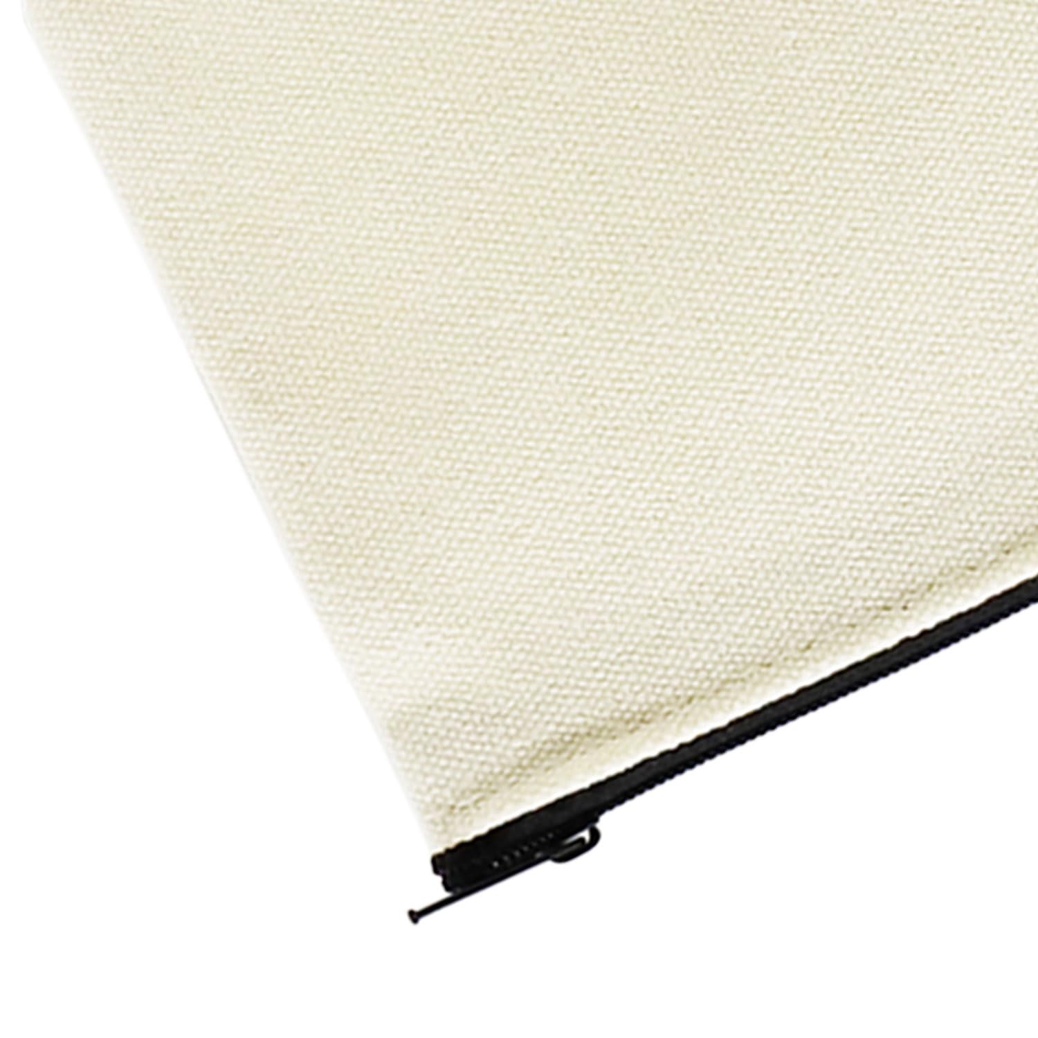 Dohia Blank Canvas Pencil Pouch Bulk Canvas Cosmetic Bag DIY Craft Bag Multi-Purpose Travel Toiletry Bag Canvas Zipper Bags D1-2307-KBLLD