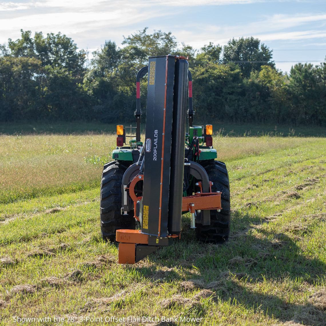 Titan Attachments 86" Offset Flail Ditch Bank Mower, Mowing Attachment for Tractors and Loaders, Cat 2, 3-Point Hitch