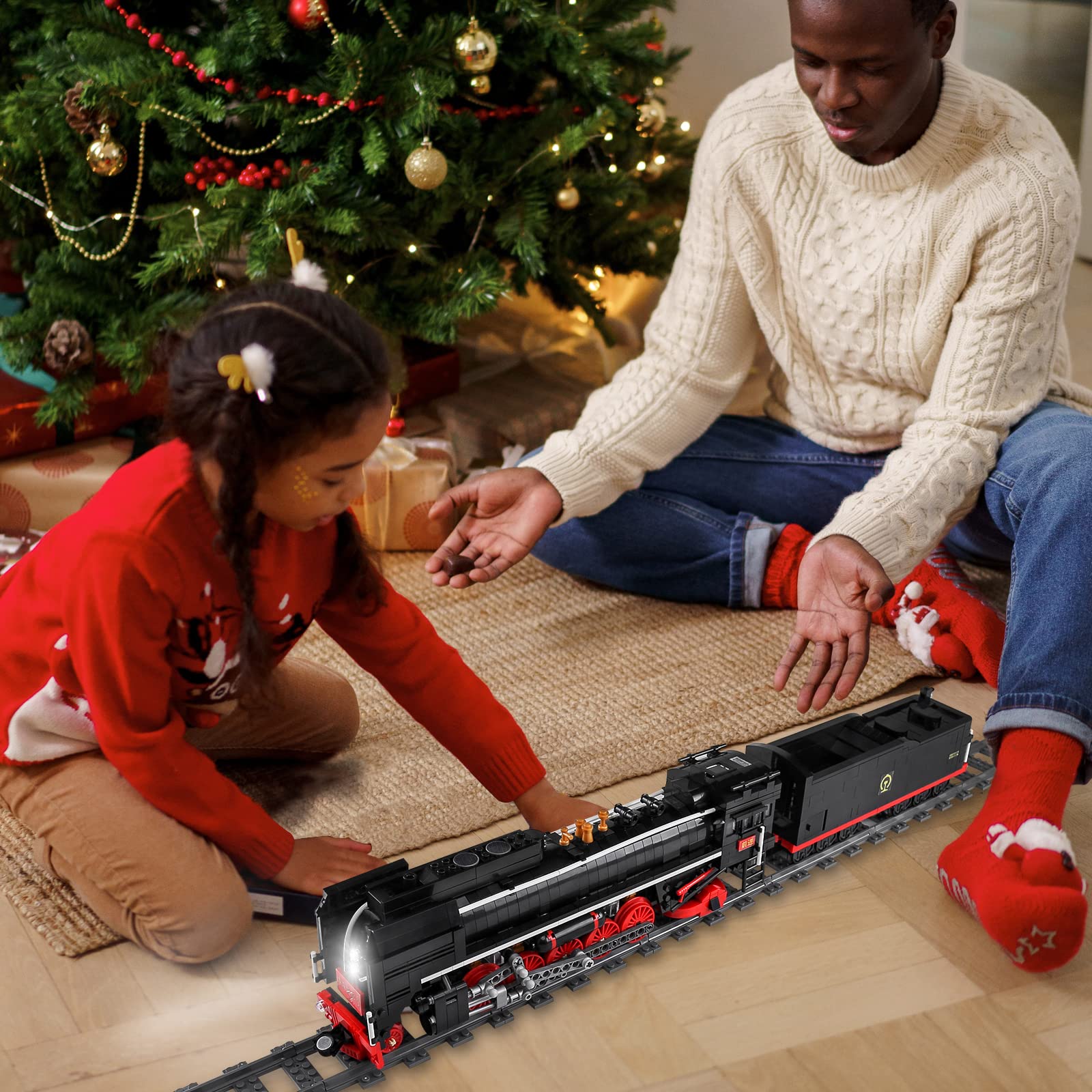 Mould King Train Building Kits for Boys, 1511 Pieces Building Blocks Sets Steam Locomotives Train Toys, Remote Control Train with Motors and Tracks, Learning Construction Toys for Kids