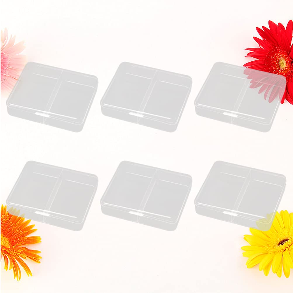 EXCEART 6Pcs Small Storage containers Jewelry Organizer Tray containers with lids Clear Container with lid containers for Beads Craft transperant Container case Pill Box hyaluronic Acid