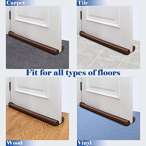 Door Draft Stopper, Draft Stopper for Bottom of Door SHMILY Adjustable Size from 32" to 38", Cover Gap Up to 1.5". Dust-Proof, Draft-Proof, Water-Proof, Winter-Proof, Block Light, Block Noise(Brown)