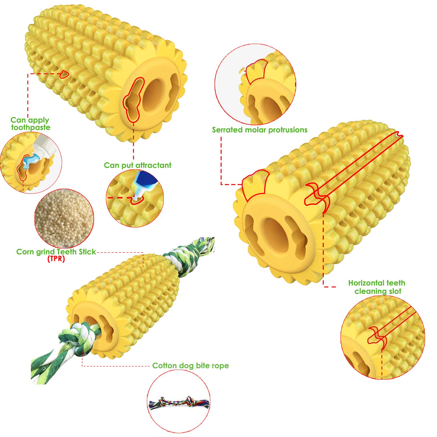 Dog Toothbrush Dog Chew Toys for Aggressive Chewers Large Breed Medium Breed,Dog Dental Care Teeth Cleaning Chew Toys