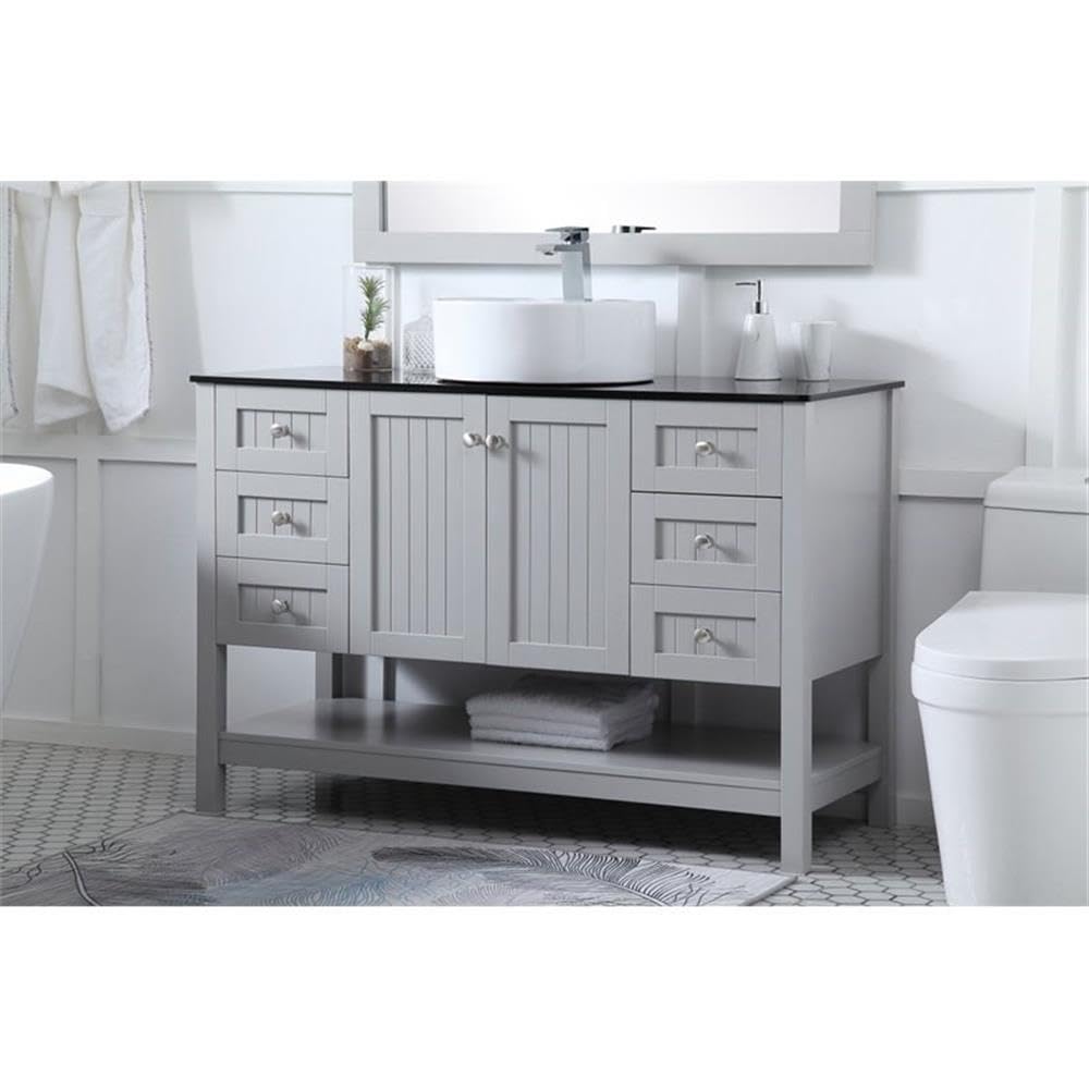 Elegant Kitchen and Bath 48 inch Vessel Sink Bathroom Vanity Cabinet - Gray