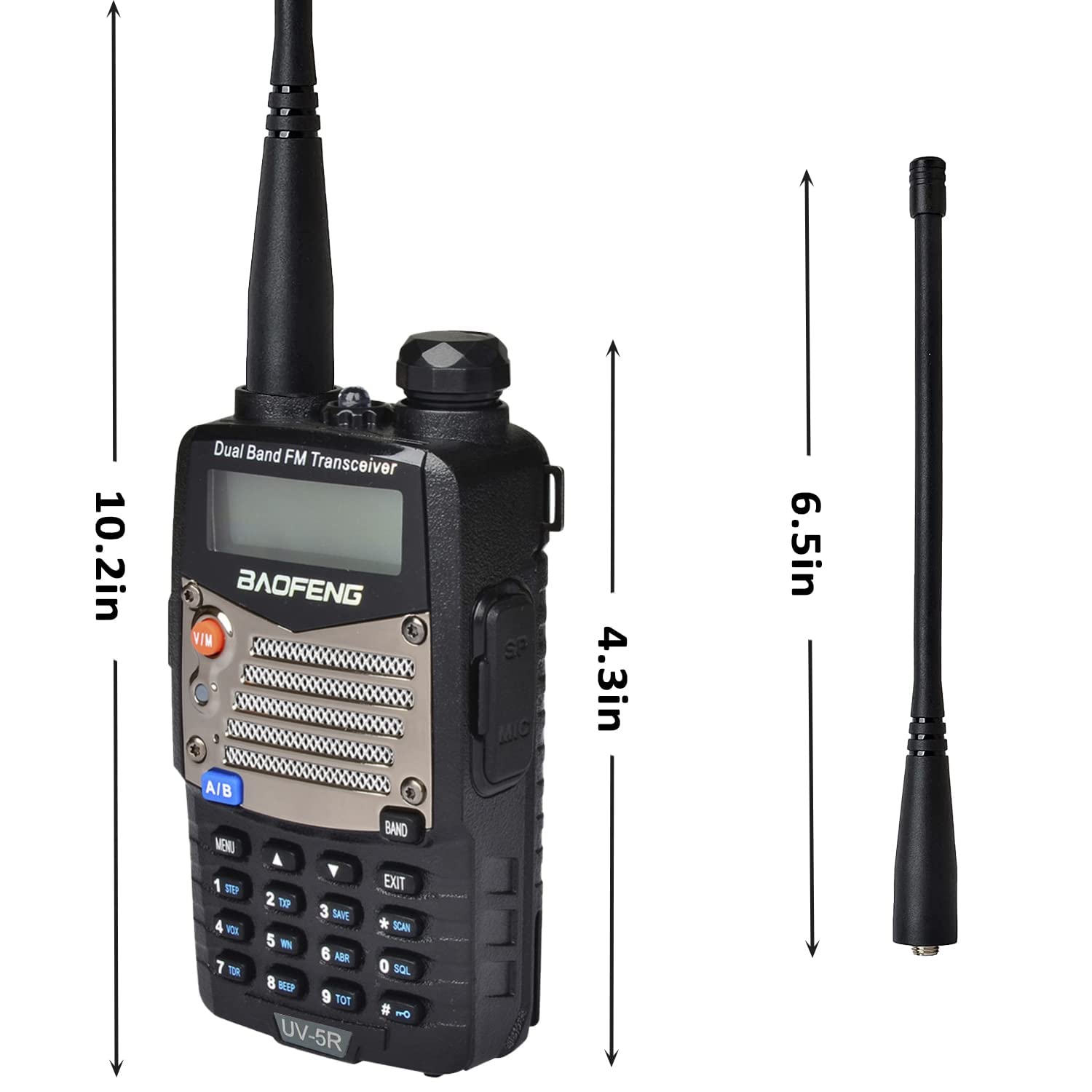 BAOFENG UV-5R Ham Radio Long Range, Dual Band 2 Way Radio, Rechargeable Baofeng Handheld Radio with Extra Battery and Charger, Programmable Two Way Radios with Programming Cable and Earpiece(4 Pack)