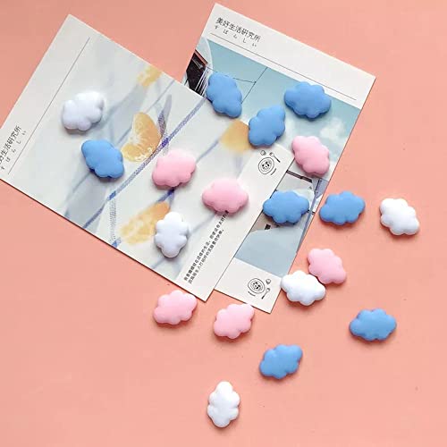 Fridge Magnet 4Pcs/Set Cartoon Cute Cloud Shape Fridge Magnets Office Cloud Shape Whiteboard Magnets Resin Refrigerator Magnets Home Decoration(Blue)