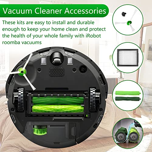 Esmartlife Replacement Parts Compatible for iRobot Roomba I,E &JSeries Vacuum Cleaner i3 i3+ i4 i4 + i6 i6+ i7 i7+ i8 i8 Plus E5 E6 E7 J7,1 Set Rubber Brushes 4 Filter& 4 Side Brushes