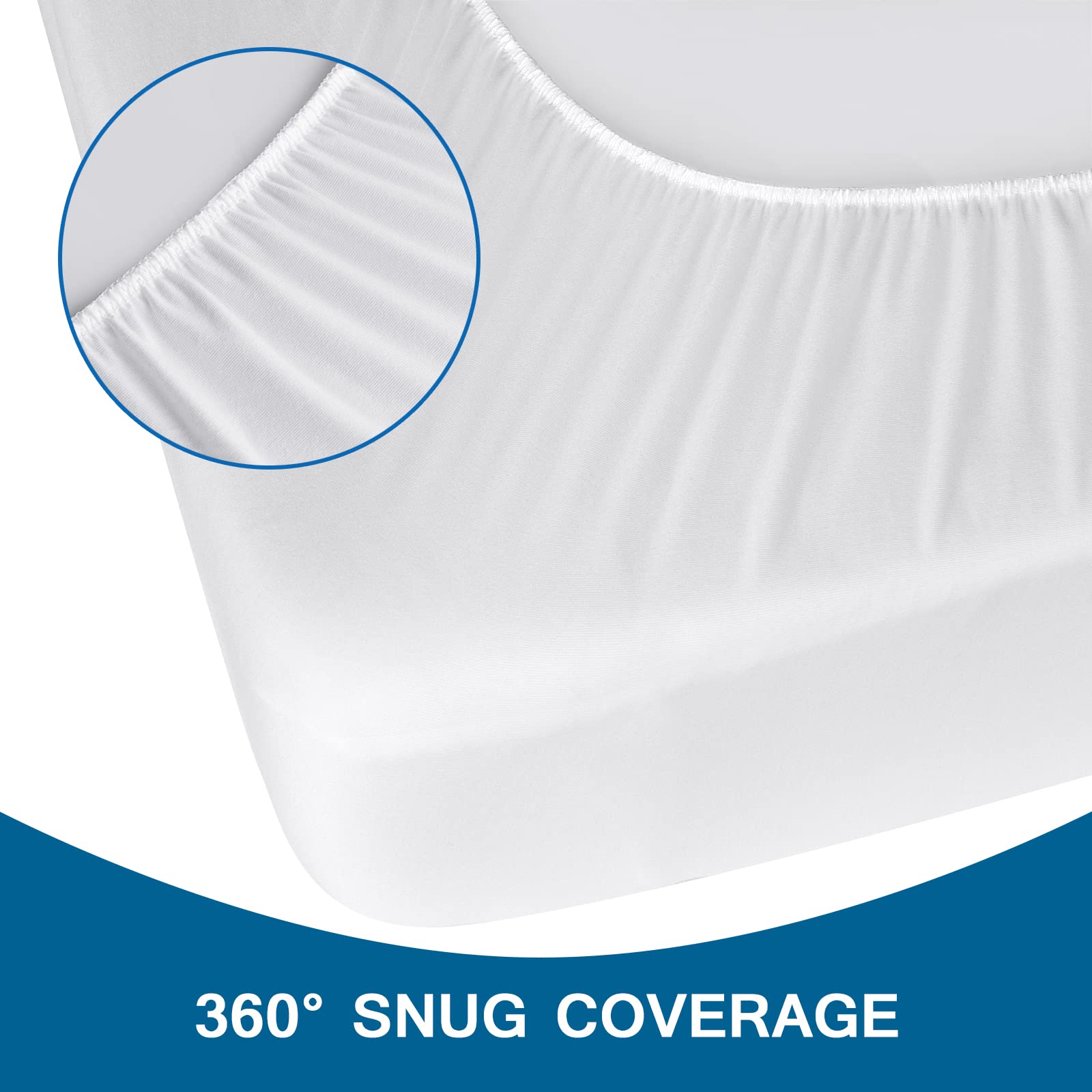 Twin Fitted Sheet Soft Twin Size Fitted Sheets for Kids Up to 12 Inches Deep Procket, Single Size Bed Mattress Sheets Stretchable and Breathable Jersey Knit Cover, Bottom Sheet Only, White