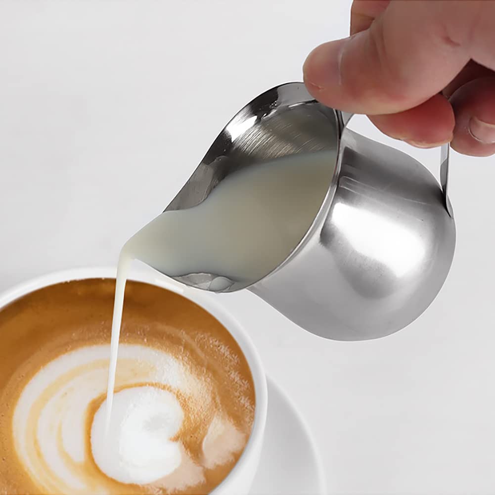 ccHuDE 60ml Stainless Steel Bell Creamer Milk Cream Frothing Pitcher Coffee Pouring Cup Espresso Steaming Pitchers Cream Pour Spout for Cafes