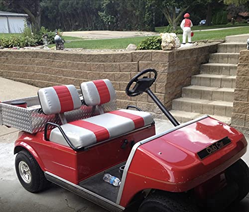 Club Car Pre 2000 "STAPLE ON" Golf Cart Seat Cover With Matching Rear Facing Seat Cover (2 Stripe)