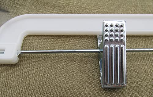 NAHANCO 1602RC Plastic Skirt/Pant Hanger with Short Metal Swivel Hook and Pinch Clips, Jumbo Weight, 14", White (Pack of 100)