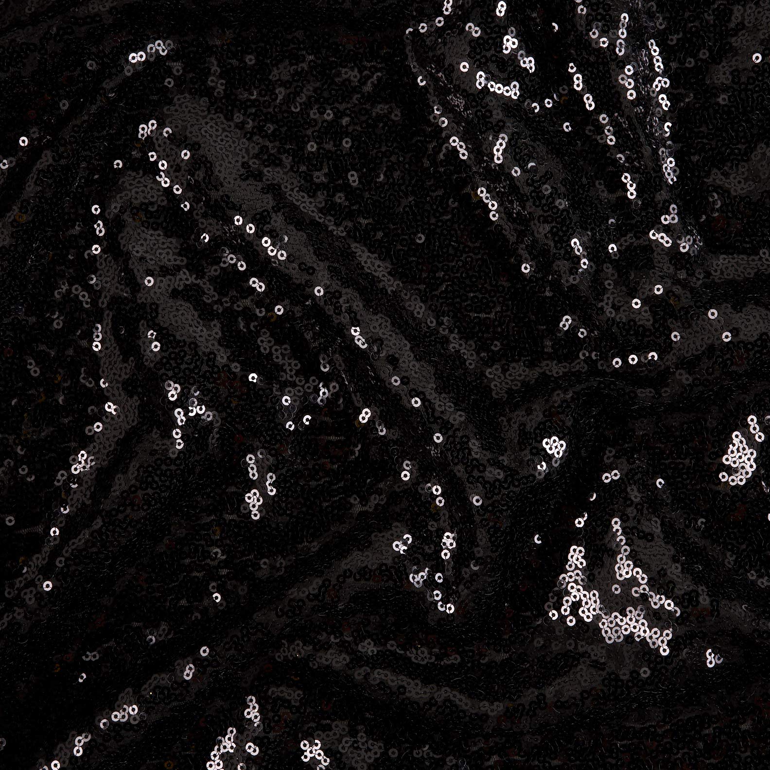 Glitz Sequin & Stretch Mesh Black, Fabric by the Yard