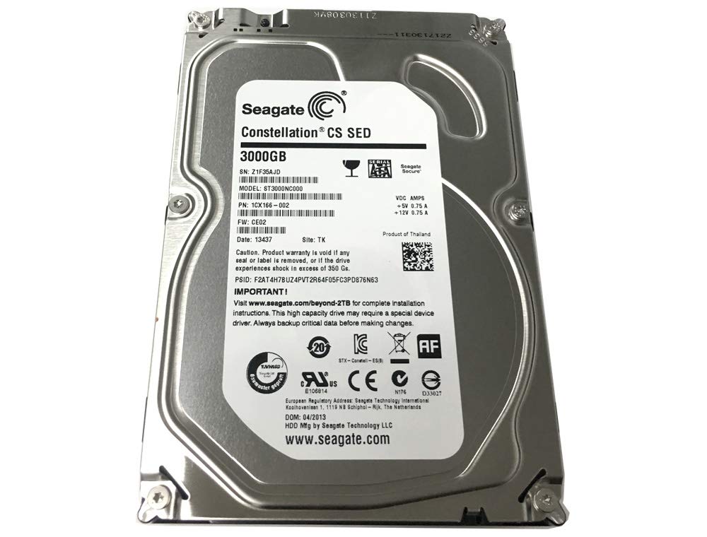 Seagate Enterprise Value HDD - Cloud Storage - 3 TB 7200RPM 6Gb/s 64 MB Cache 3.5 Inch Internal Bare Drive (ST3000NC000)