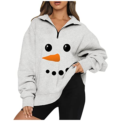ayaso Women's Xmas Long Sleeve Crew Neck Pullover Printed Top Graphic Sweatshirts Comfy Blouse Casual Tees Loose Sweater