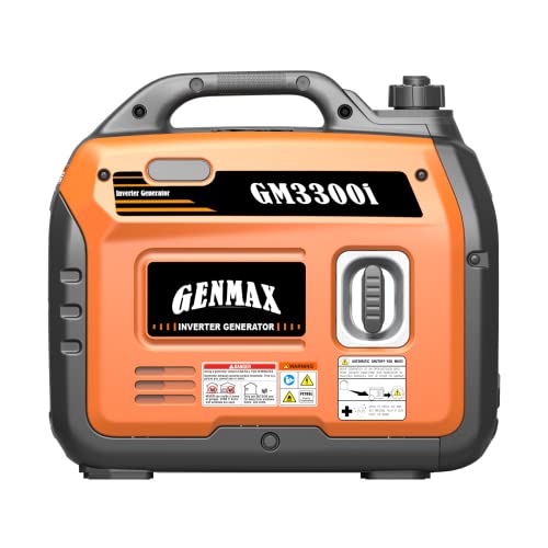 GENMAX Portable Inverter Generator,3300W Ultra-Quiet Gas Engine, EPA Compliant, Eco-Mode Feature, Ultra Lightweight for Backup Home Use & Camping (GM3300i)