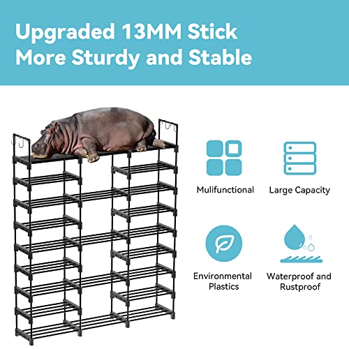 HOCAT 9 Tiers Shoe Racks for Entryway Shoe Rack Organizer Large Shoe Shelf for 50-55 Pairs Shoe Boot Storage Sturdy Stackable Free Standing Closet Bedroom Garage