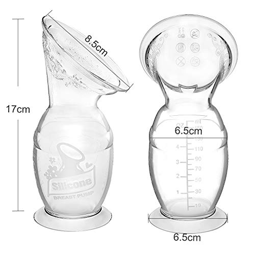 haakaa Manual Breast Pump with Suction Base Breastfeeding Essential, BPA Free, 5oz/150ml