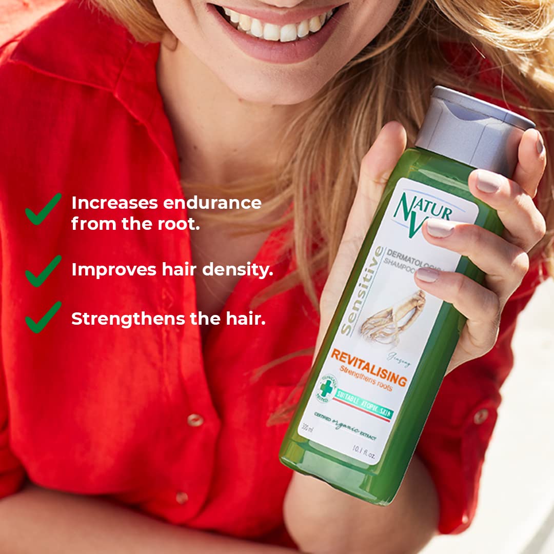 NaturVital Unisex Plant-based Ginseng & Ginger Hair Revitalizing Shampoo 300ml Natural & Organic