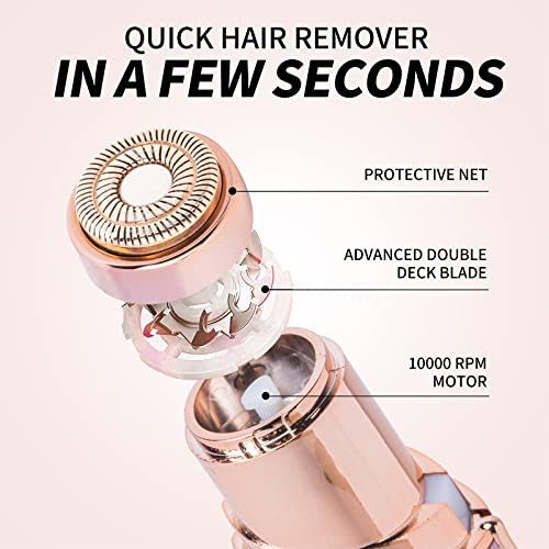 Facial Hair Removal for Women, Mini Epilator Portable Anytime, Suitable for Facial Bikini Peach Fluff on Beard Lips Chin, USB Charging(Rose red)
