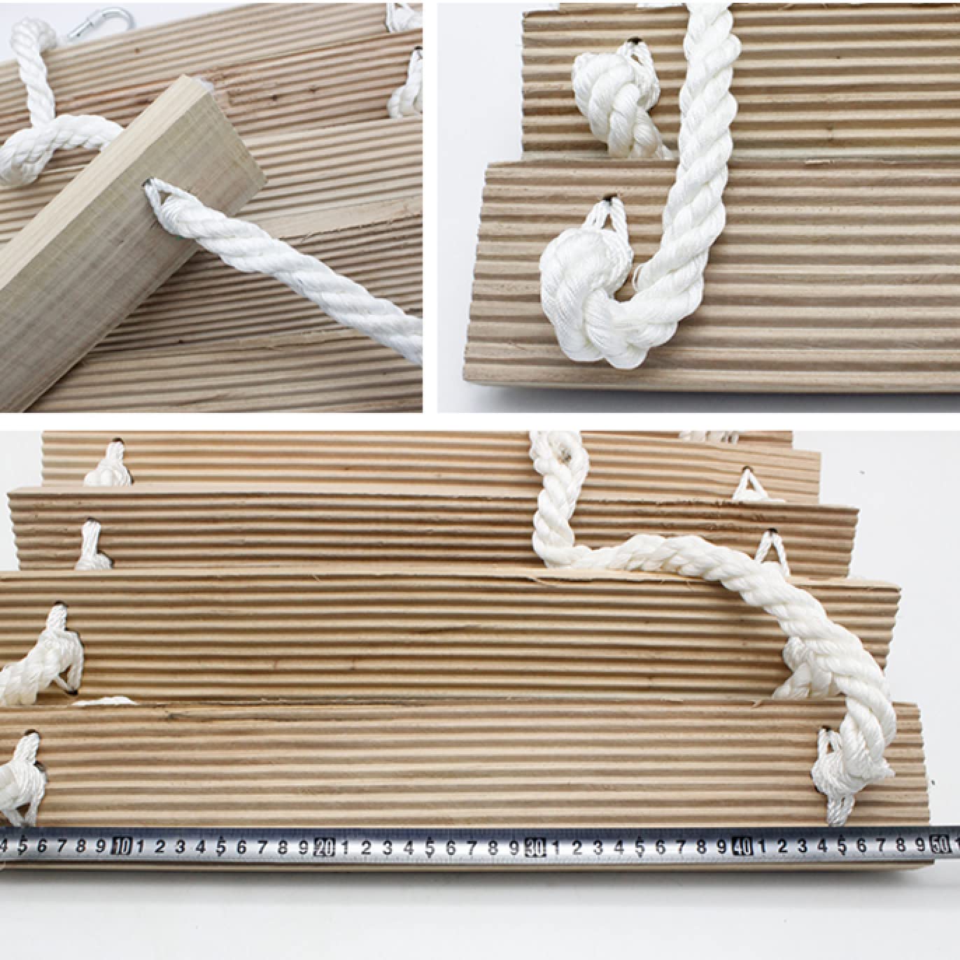 Emergency Fire Escape Rope Ladder 1-5 Story Homes Reusable Compact & Portable Wood External Ladder for Kids and Adults
