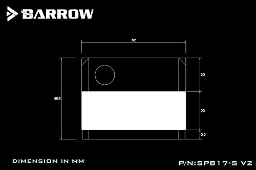 Barrow Aurora PWM Control Speed 17W Pump with Acrylic Cover and Metal housing kit - Black