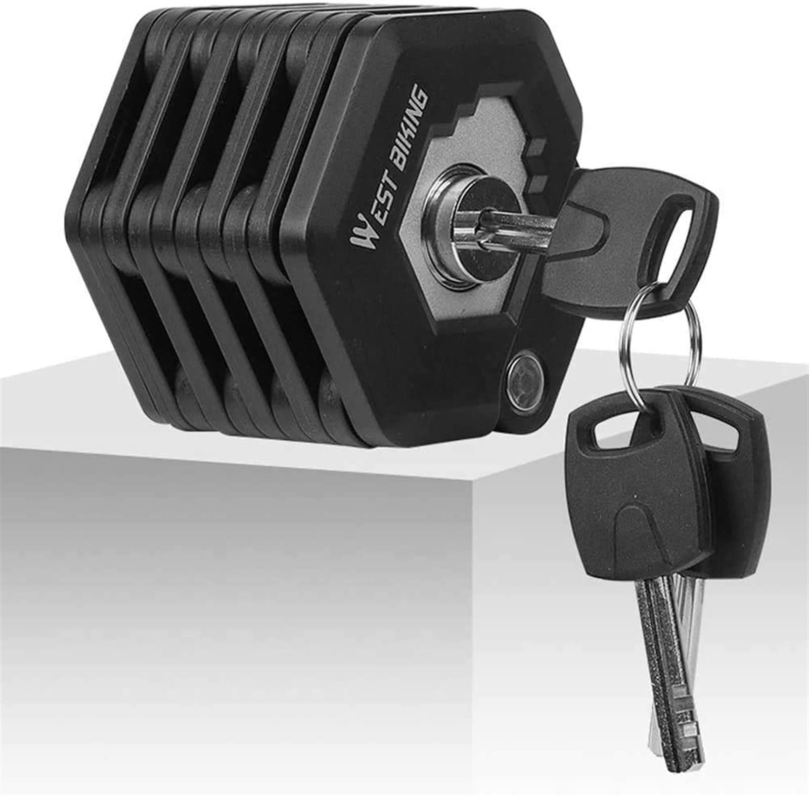 AYM West Biking Foldable Bike Lock with 3 Keys Hamburg-Lock Alloy Anti-Theft Strong Secure Bicycle Folding Lock Mount Bracket Bike Chain Lock Bicicleta Cadena