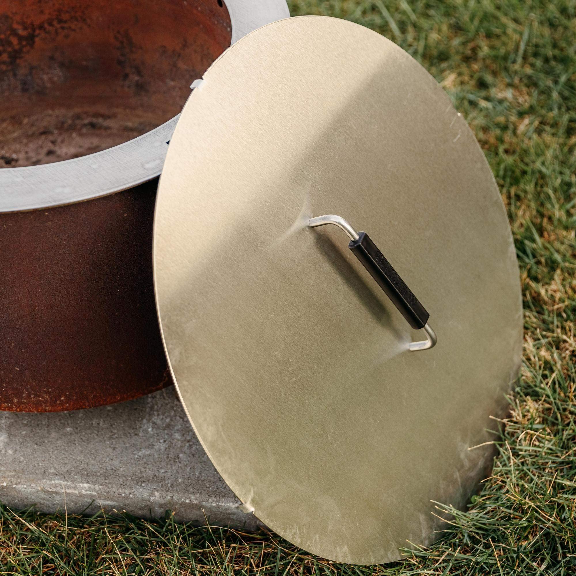 Breeo X Series Lid 24 (27.85 Inch) | Stainless Steel | Keep Rain Debris & Elements Outside The Fire Pit | Durable Fire Pit Cover | USA Made