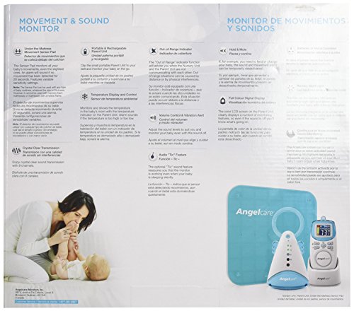 Angelcare Movement and Sound Monitor, Aqua/White
